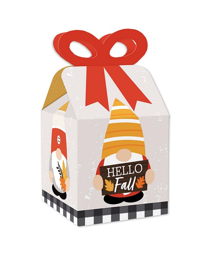 Big Dot of Happiness Fall Gnomes - Square Favor Gift Boxes - Autumn ...