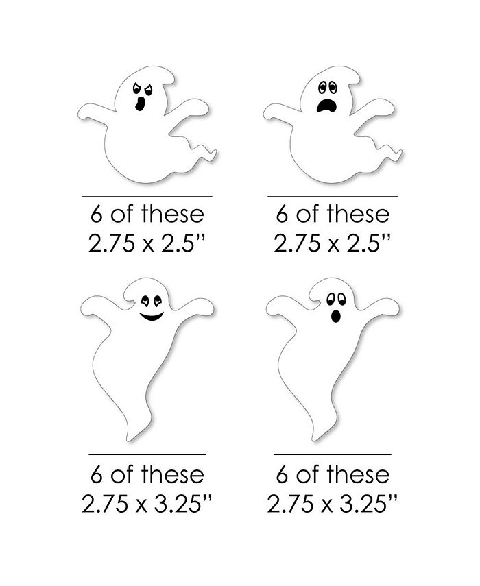 Big Dot of Happiness Spooky Ghost - DIY Shaped Halloween Party Cut-Outs ...