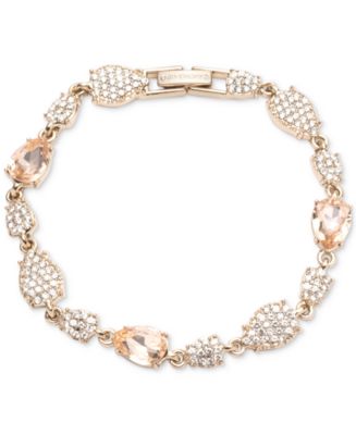 Givenchy Gold-Tone Stone & Pavé Link Bracelet - Macy's