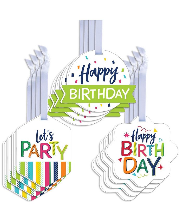 Big Dot of Happiness Cheerful Happy Birthday - Assorted Hanging Favor ...