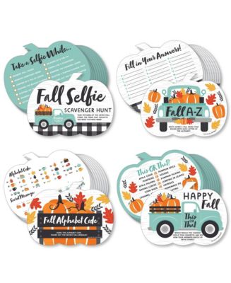 Big Dot of Happiness Happy Fall Truck - 4 Harvest Pumpkin Party Games ...