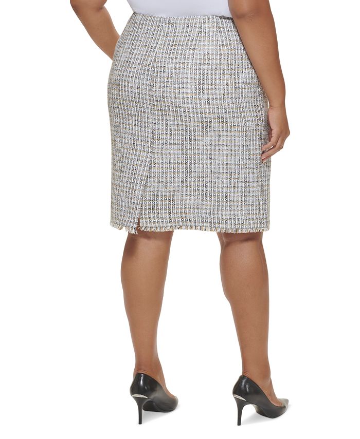 Calvin Klein Plus Size Tweed Pencil Skirt Macys