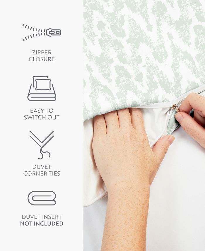 Kaycie Gray Shibori Chevron 3-Pc. Duvet Cover Set, Twin - Macy's