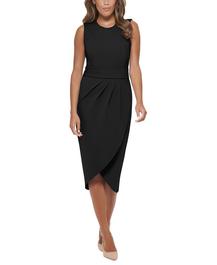 Calvin Klein Tulip-Hem Compression Sheath Dress - Macy's