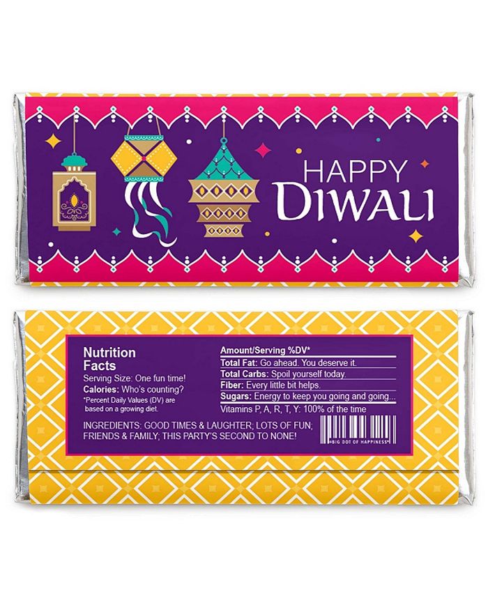 Big Dot of Happiness Happy Diwali - Candy Bar Wrapper Festival of ...