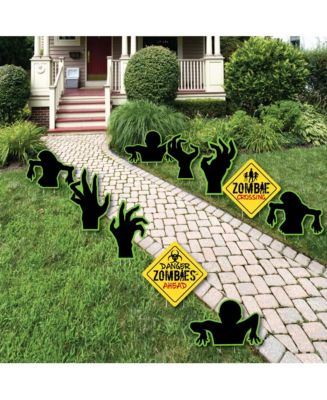Big Dot of Happiness Zombie Zone - Sign Zombie Hand Lawn Decorations ...