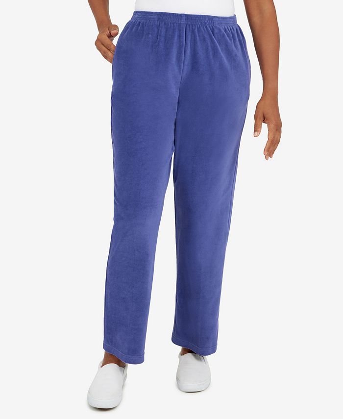 Alfred Dunner Petite The Big Easy Velour Pull-On Straight Leg Short ...