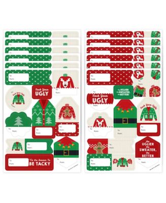 Ugly Sweater Holiday & Christmas Party Gift Tag Labels To and From 120 ...