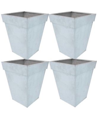Galvanized Steel Modern Square Planter - Mist - Set of 4 - Macy's