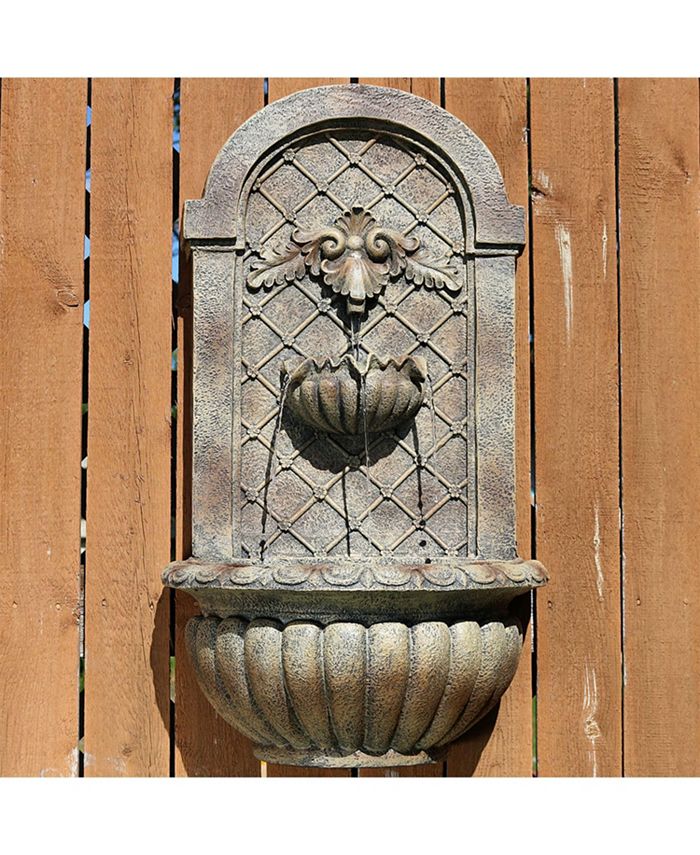 Sunnydaze Decor Venetian Polystone Outdoor Solar Wall Fountain ...