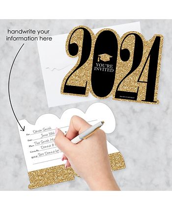 Big Dot of Happiness Gold - Tassel Worth The Hassle 2023 Shaped Fill-In ...