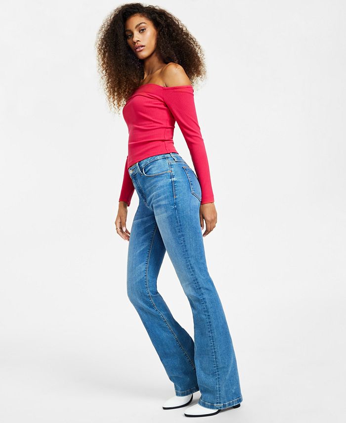 Guess Womens Sexy Mid Rise Bootcut Jeans Macys