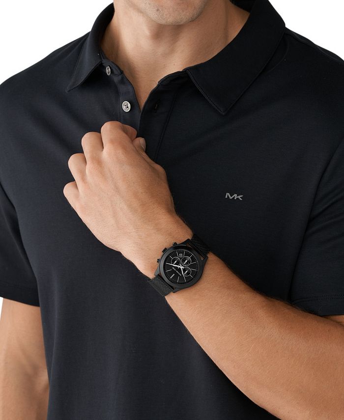Michael Kors Men's Slim Runway Chronograph Black Stainless Steel Mesh ...