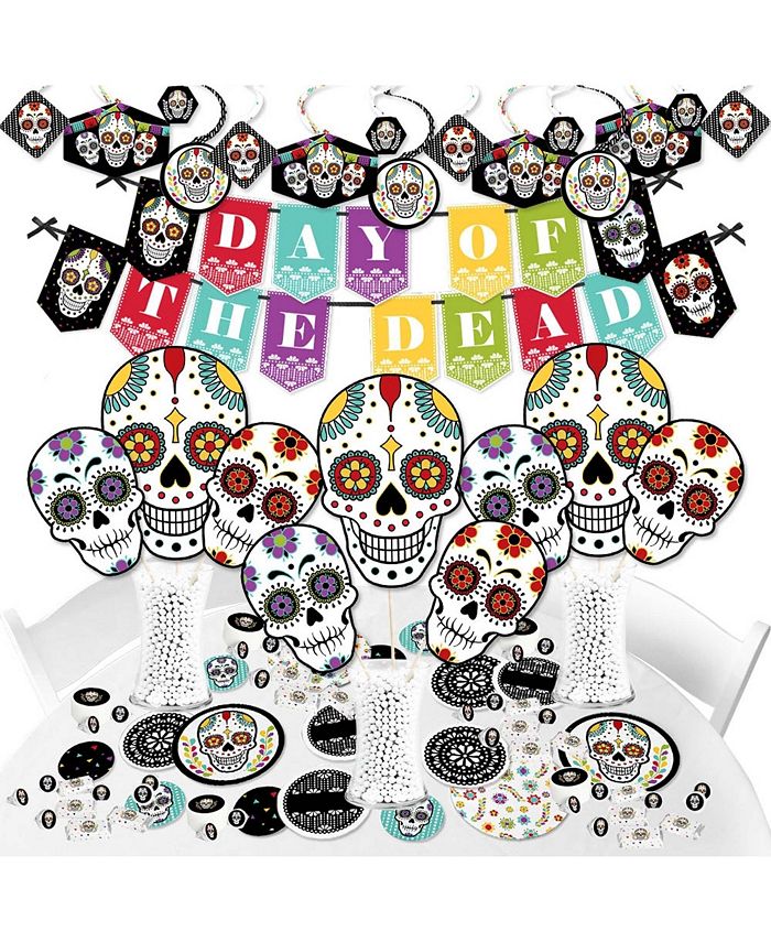 Big Dot of Happiness Day of the Dead - Sugar Skull Party Supplies - Banner Decoration Kit ...