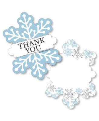 Big Dot of Happiness Winter Wonderland - Shaped Snowflake Thank You ...