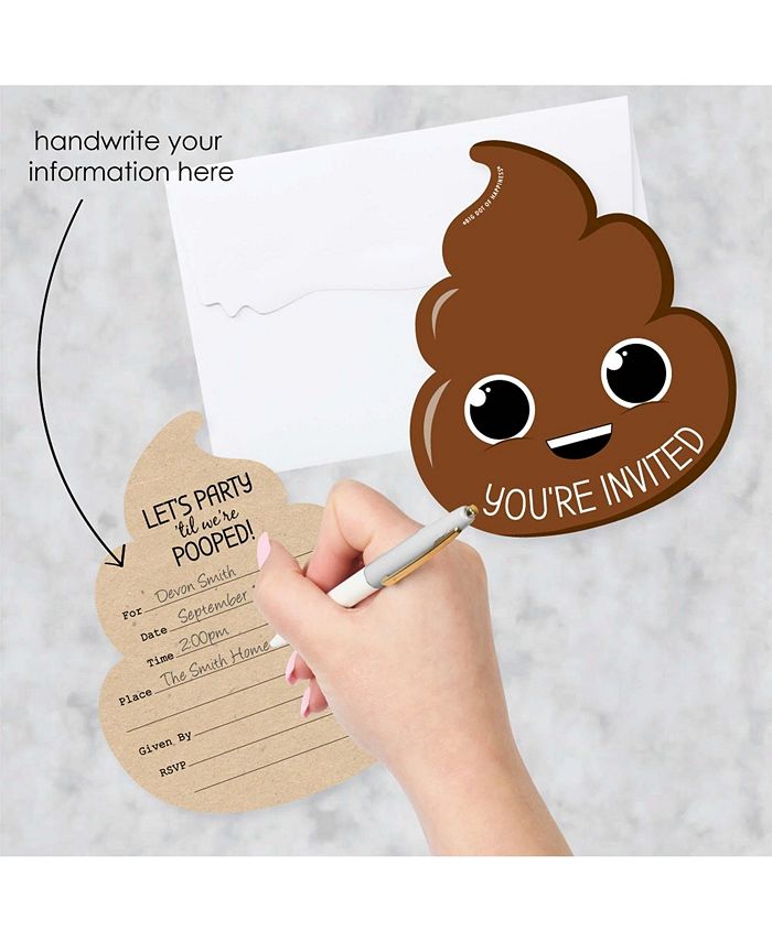Big Dot of Happiness Party 'Til You're Pooped - Shaped Poop Fill-in ...