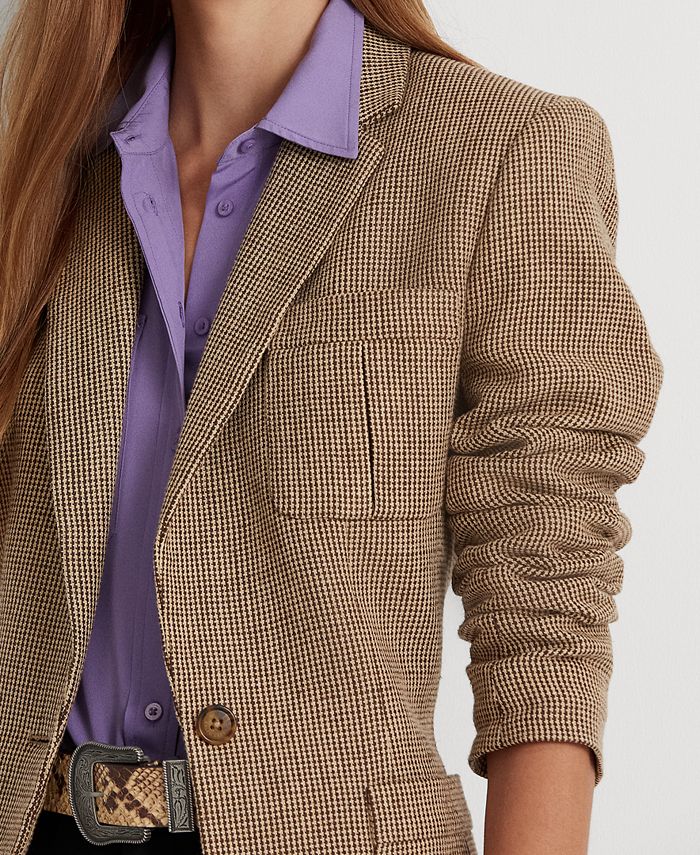 Lauren Ralph Lauren Women's Cotton-Linen Twill Blazer - Macy's