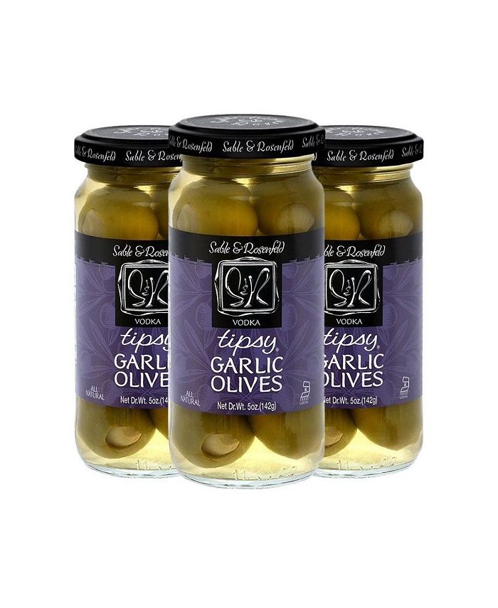 Sable & Rosenfeld All Natural Tipsy Vodka Garlic Olives 5 oz (3 Pack ...