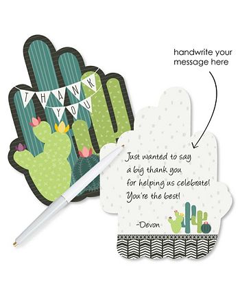 Big Dot of Happiness Prickly Cactus Party - Fiesta Party Shaped Thank ...