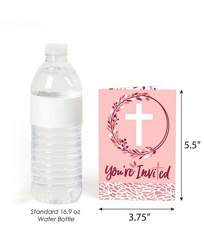 Big Dot of Happiness Pink Elegant Cross - Fill In Girl Religious Party ...