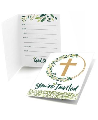 Elegant Cross - Fill In Religious Party Invitations (8 count) - Macy's