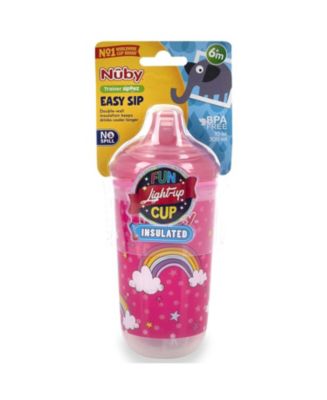 NUBY Insulated Light-Up Easy Sippy Cup, Pink Rainbow, 10 Oz - Macy's