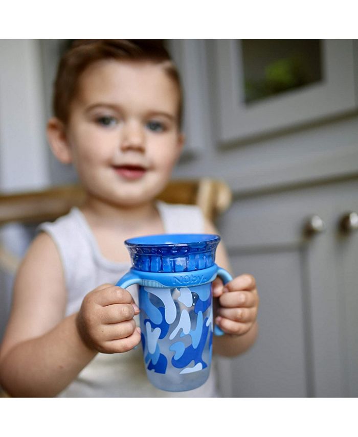 Nuby No-Spill Edge 360 2 Stage Drinking Cup with Removable Handles, Camo - Macy's