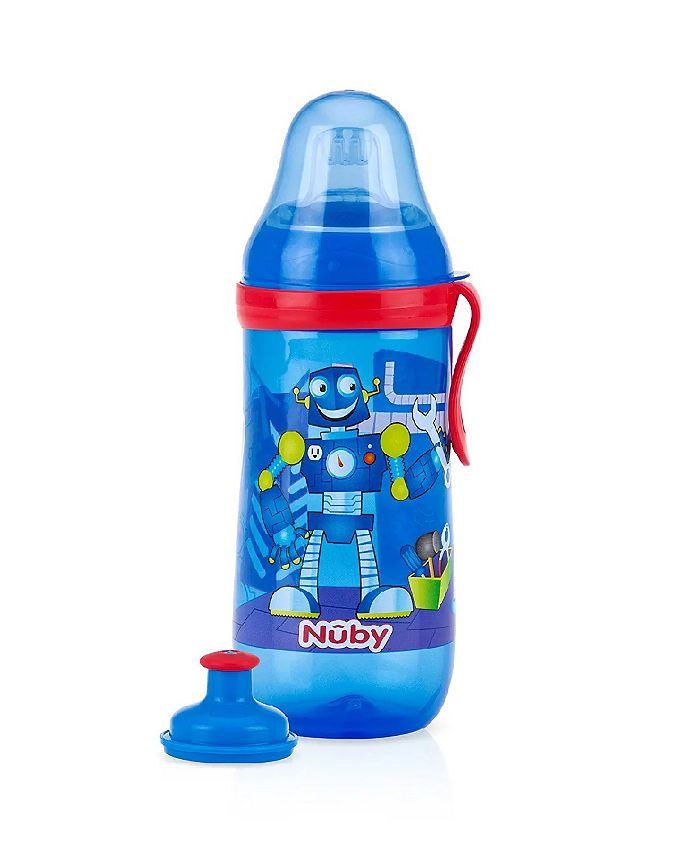 Nuby Busy Sipper 2 Stage Cup, No Spill Spout and Pop Up Sipper, 12 oz ...