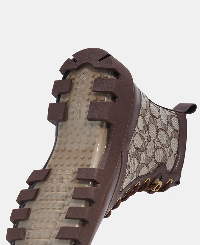 COACH Men's CitySole Leather and Signature Jacquard Boot - Macy's