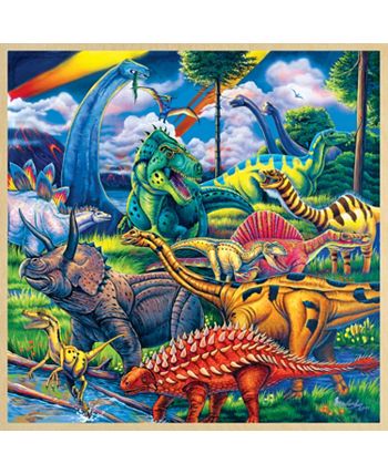 Masterpieces Wood Fun Facts - Dinosaur Friends 48 Piece Wood Puzzle ...