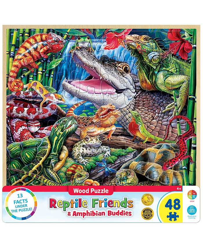 MasterPieces Puzzles Wood Fun Facts - Reptile Friends 48 Piece Kids ...