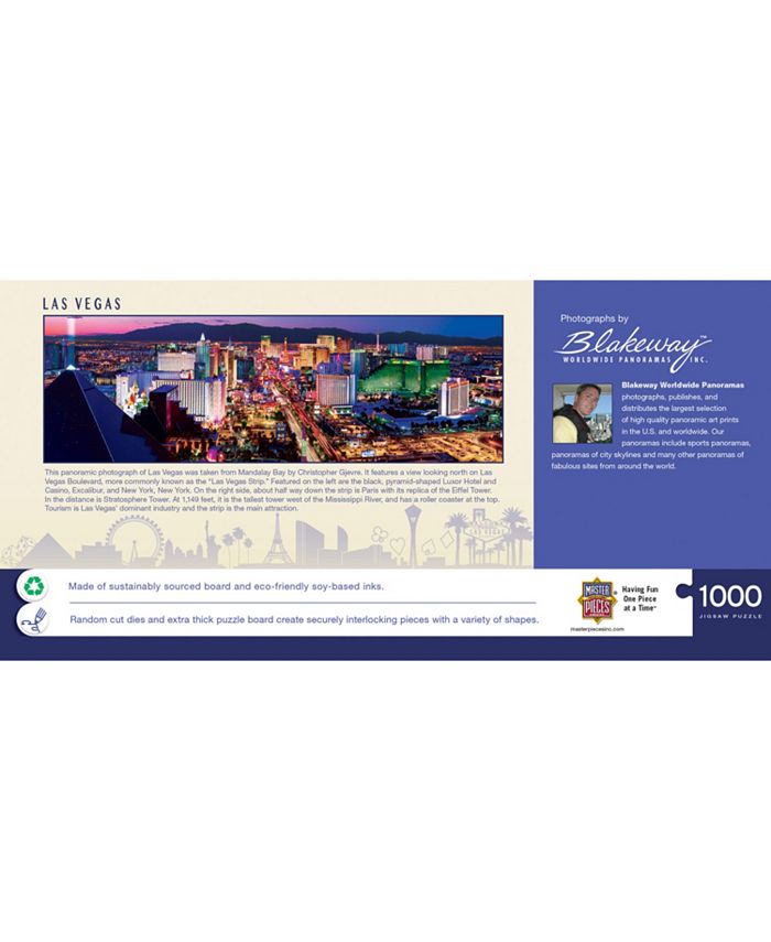 Masterpieces Las Vegas 1000 Piece Panoramic Jigsaw Puzzle for Adults ...