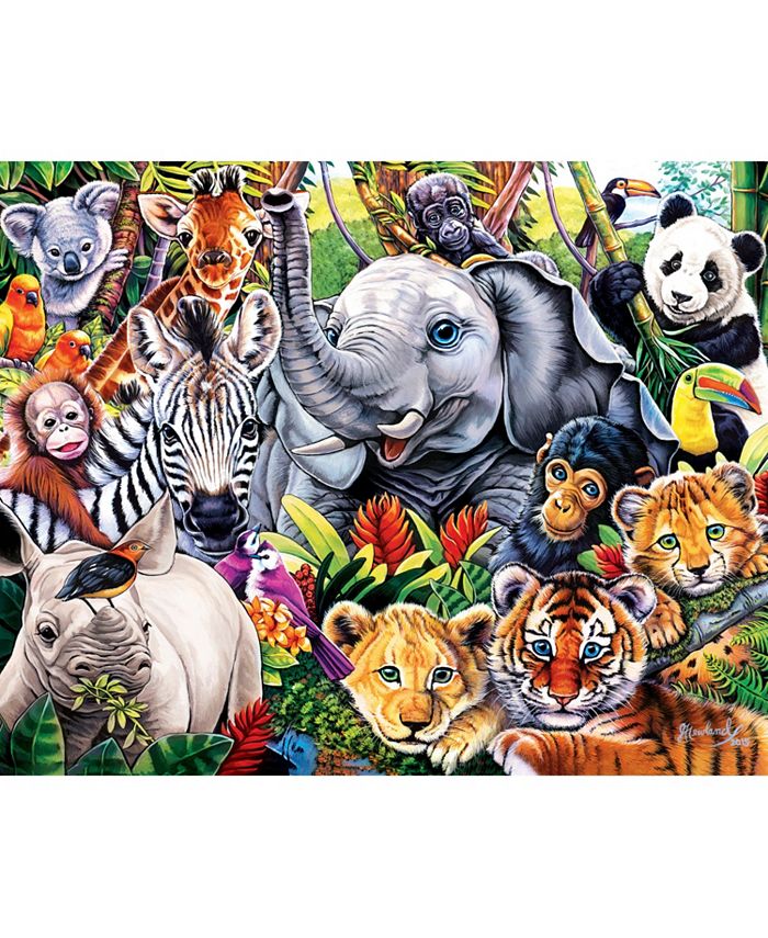 Masterpieces World of Animals 4-Pack 100 Piece Jigsaw Puzzles - Macy's