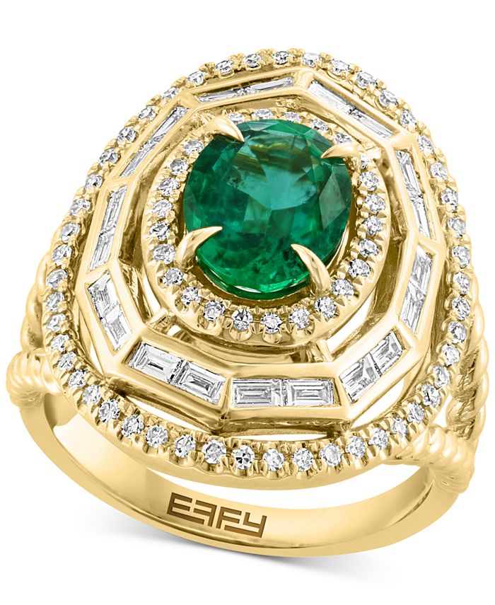 EFFY Collection EFFY® Emerald (1-1/2 ct. t.w.) & Diamond (3/4 ct. t.w ...