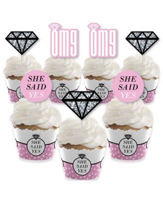 Omg, You're Getting Married - Cupcake Wrappers & Treat Picks Kit - 24 ...