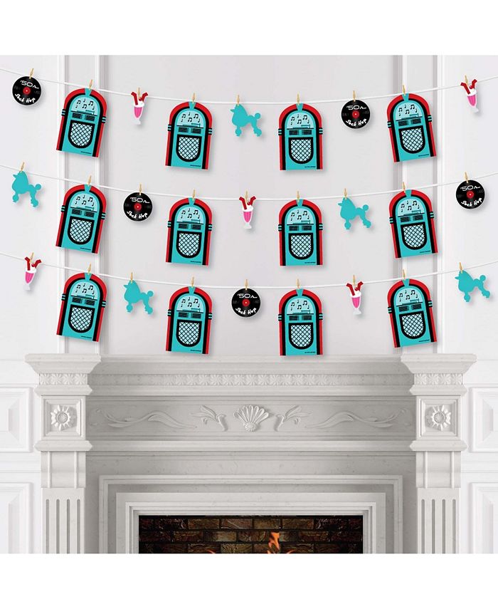 Big Dot of Happiness 50's Sock Hop - 1950s Party DIY Decor - Clothespin ...