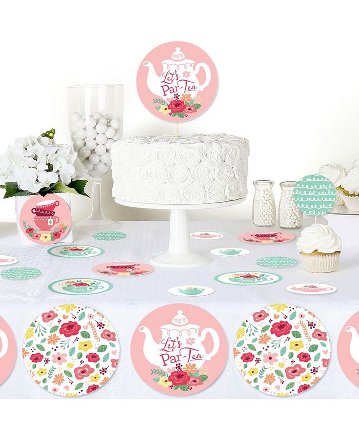 Big Dot of Happiness Floral Let's Par-Tea - Garden Tea Party Decor ...