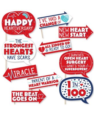 Happy Heartiversary - CHD Awareness Photo Booth Props Kit - 10 Piece ...