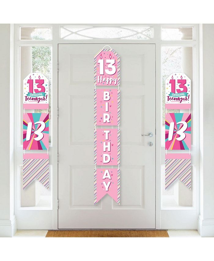 Big Dot of Happiness Girl 13th Birthday - Vertical Paper Door Banners ...