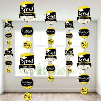 Yellow Grad - Best is Yet to Come - Grad Party Hanging Vertical Decor ...