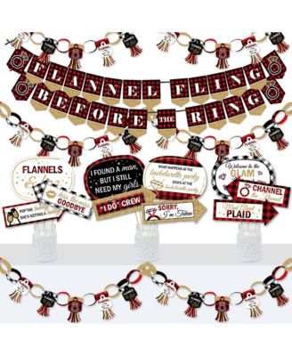 Big Dot of Happiness Flannel Fling Before The Ring - Banner & Photo ...