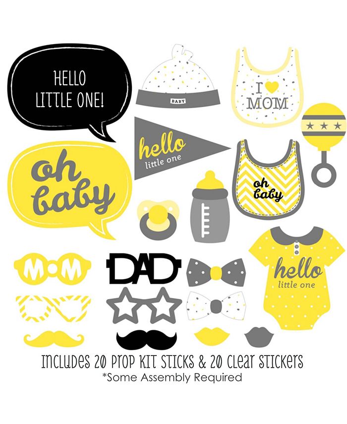 Big Dot of Happiness Hello Little One - Yellow and Gray - Baby Shower ...