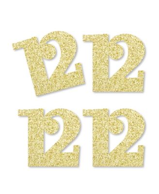 Gold Glitter 12 - No-Mess Real Gold Glitter Cut-Out Numbers 12th ...