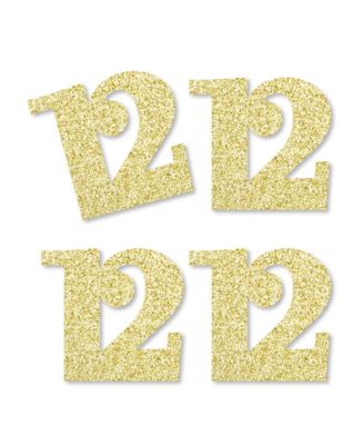 Gold Glitter 12 - No-Mess Real Gold Glitter Cut-Out Numbers 12th ...