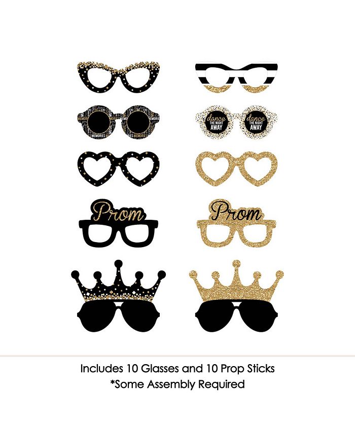Big Dot of Happiness Prom Glasses - Paper CardStock Prom Night Party ...