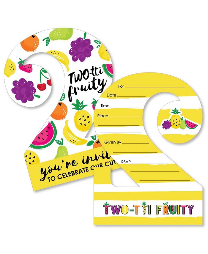 Big Dot of Happiness Two-tti Fruity - 2nd Birthday - Shaped Fill-in ...
