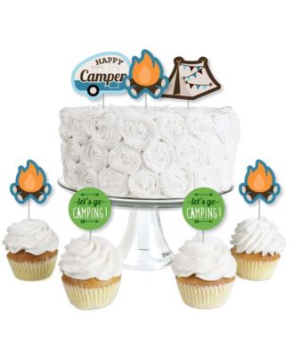 Happy Camper - Dessert Cupcake Toppers - Camping Party Clear Treat ...