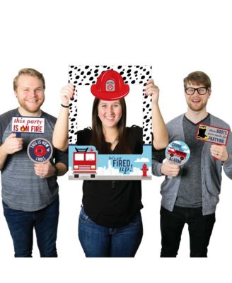 Fired Up Fire Truck Firefighter Birthday Party Photo Booth Picture ...