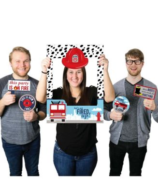 Fired Up Fire Truck Firefighter Birthday Party Photo Booth Picture ...