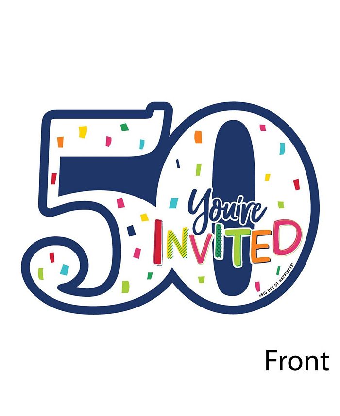 Big Dot Of Happiness 50th Birthday Cheerful Happy Birthday Shaped Fill